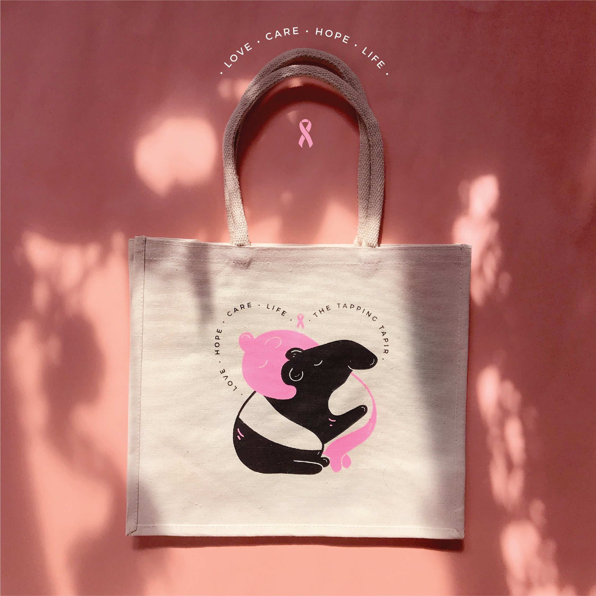 Pink October Grocer Bag – The Tapping Tapir Pte Ltd